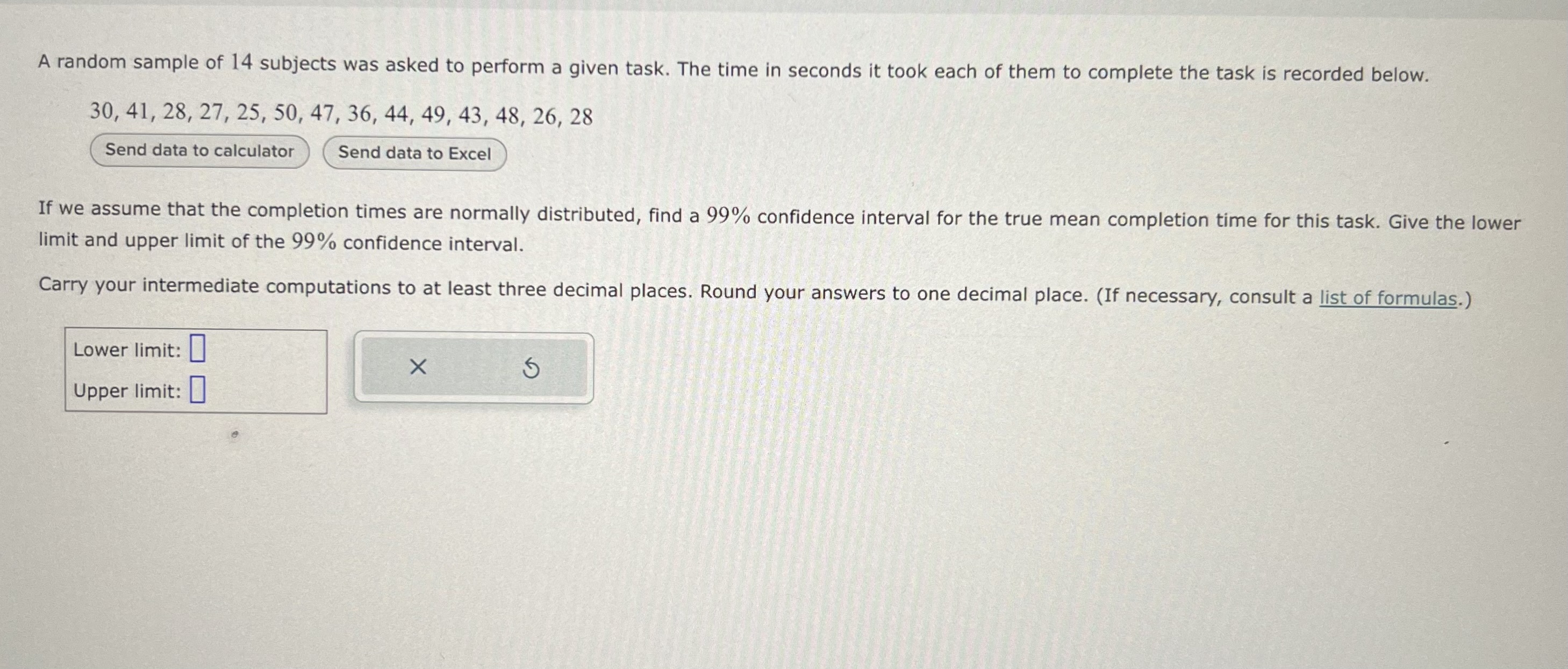 Solved A random sample of 14 ﻿subjects was asked to perform | Chegg.com