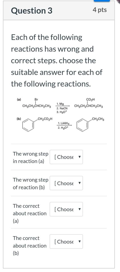 Solved [ Choose reduction of COOH followed by hydrolysis use | Chegg.com