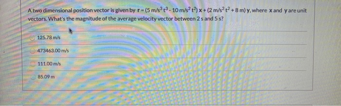 Solved A two dimensional position vector is given by r = (5 | Chegg.com