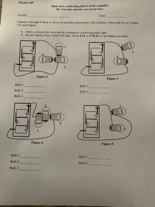 Solved Physics 109 Make sure conducting path is easily | Chegg.com