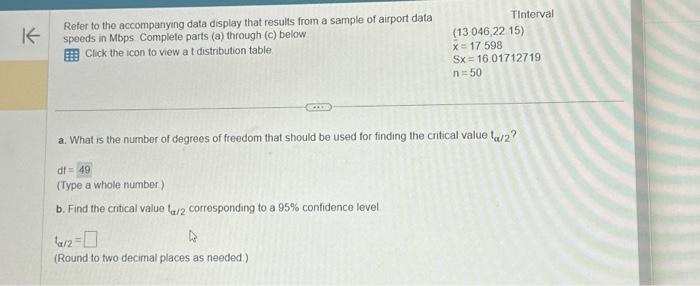 Solved Refer to the accompanying data display that results | Chegg.com