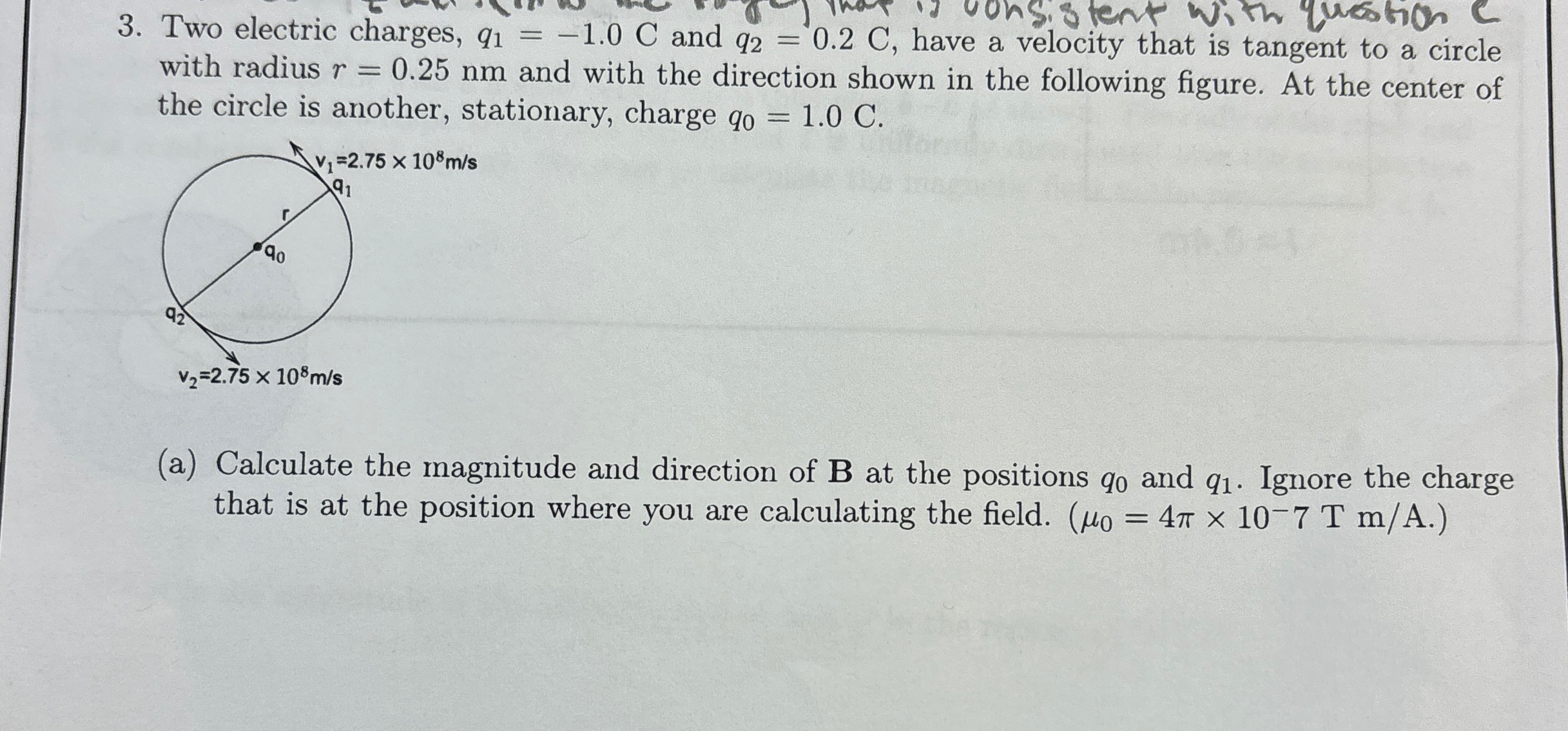 Solved Two electric charges, q1=-1.0C ﻿and q2=0.2C, ﻿have a | Chegg.com
