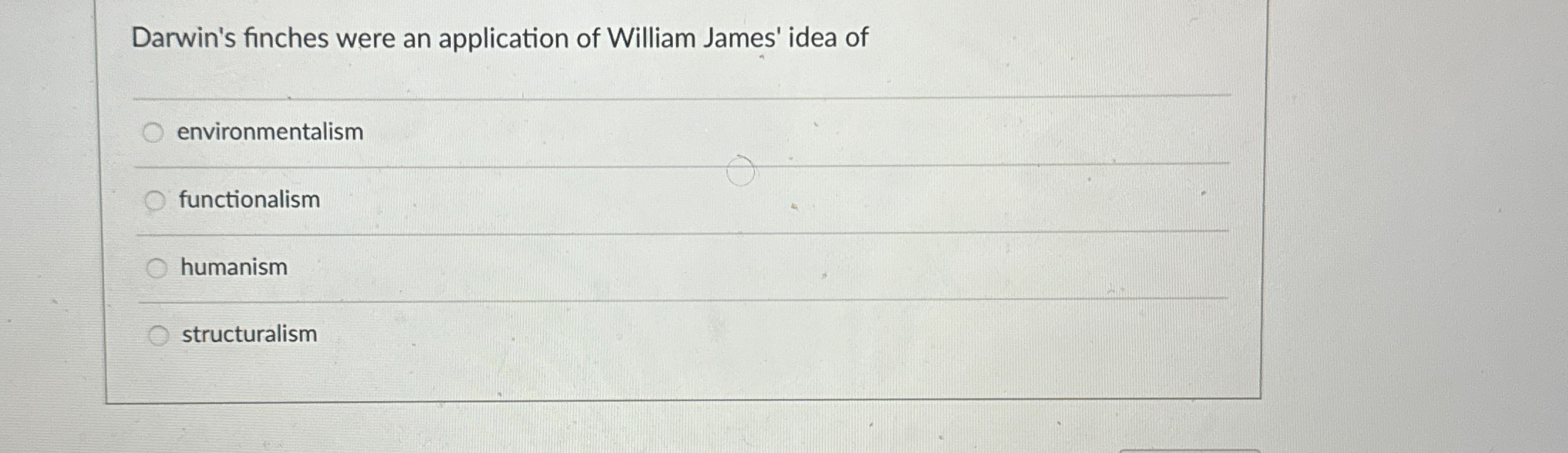 Solved Darwin's finches were an application of William | Chegg.com