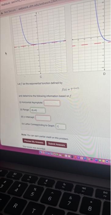 Solved Ls. f be the exponential function defined by | Chegg.com