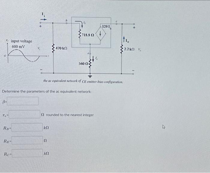 Solved the ac equivalent network of CE emitter-bias | Chegg.com