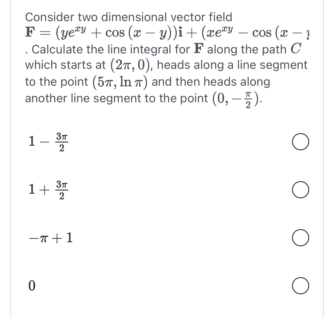 Solved Consider two dimensional vector field. ﻿Calculate the | Chegg.com
