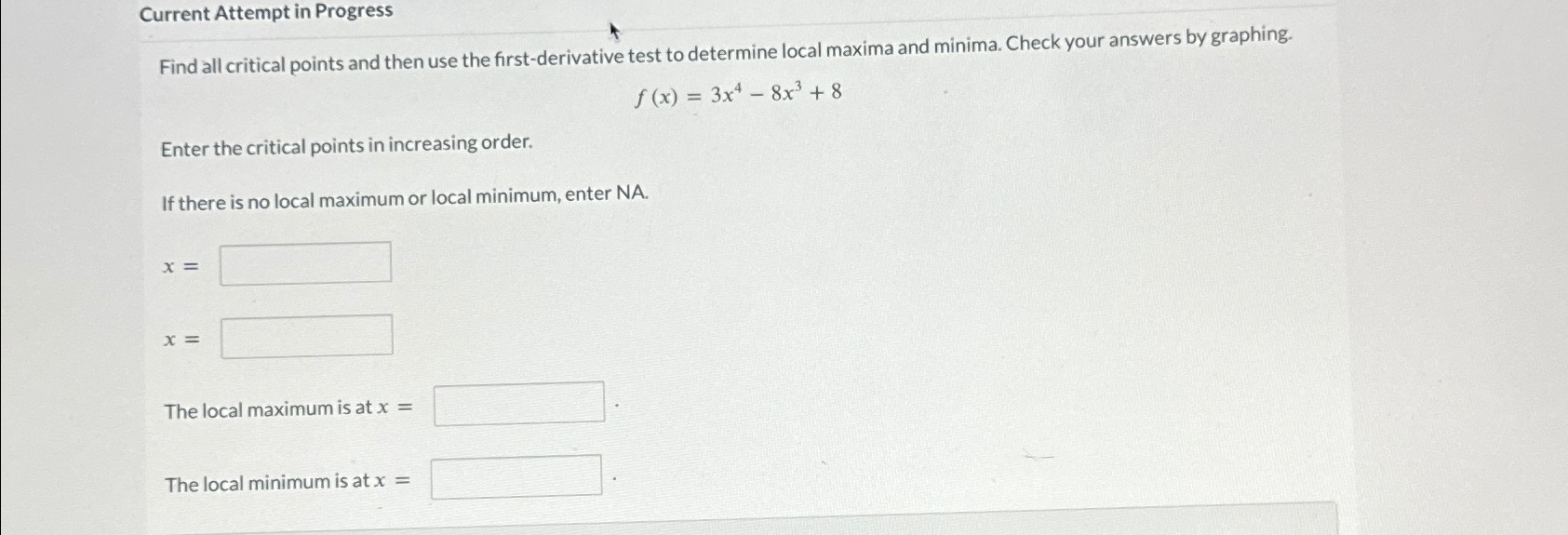 Solved Current Attempt in ProgressFind all critical points | Chegg.com