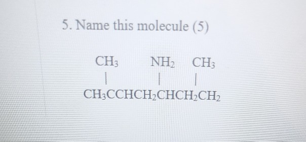 Solved 5. Name this molecule (5) CHI NHI CHÚ | Chegg.com