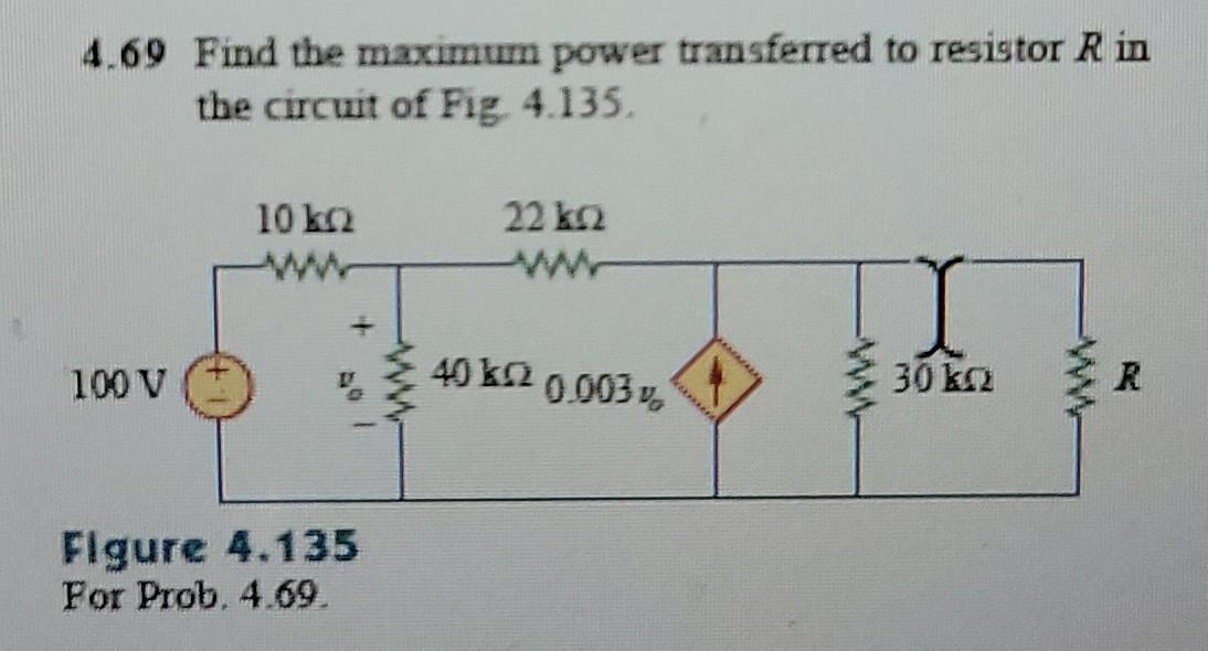 Solved use mesh analysis to find Rth and Vth to find maximum | Chegg.com