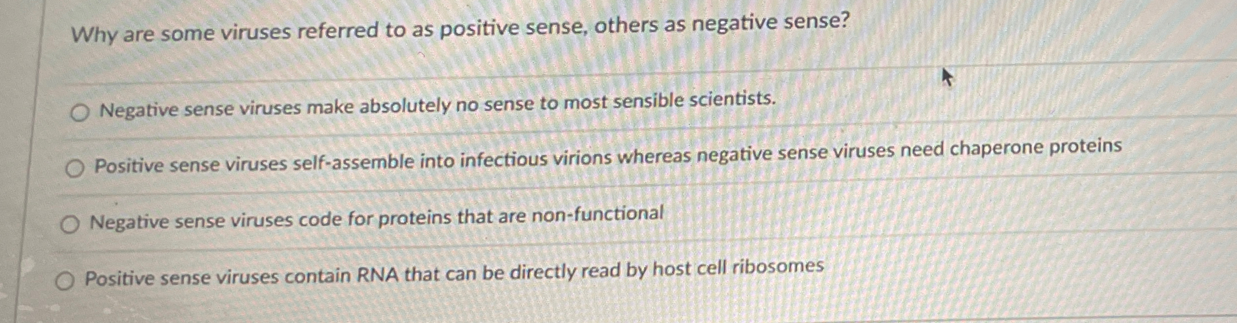 Solved Why are some viruses referred to as positive sense, | Chegg.com