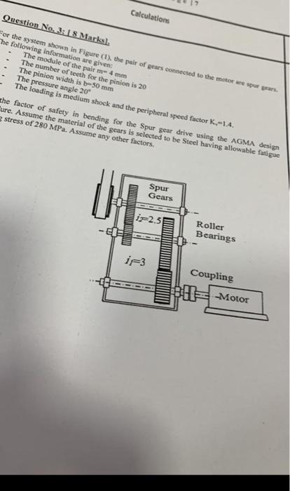 Calculations Question N0,3:18 Marks], Gor the system | Chegg.com