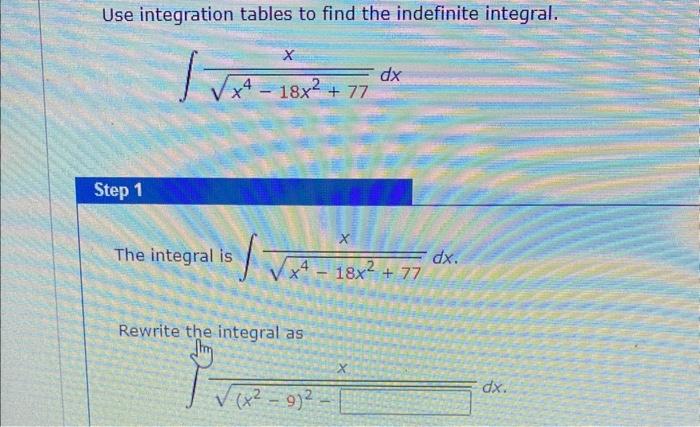 Solved Use integration tables to find the indefinite | Chegg.com