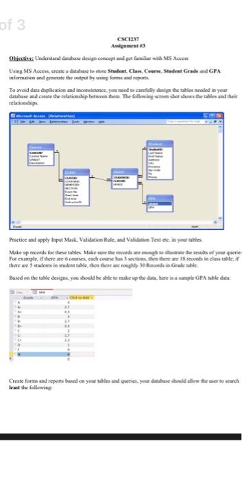 Solved Objective: Understand database design concept and get | Chegg.com