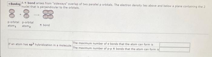 Solved I Bonding A. bond arises from "sideways" overlap of | Chegg.com