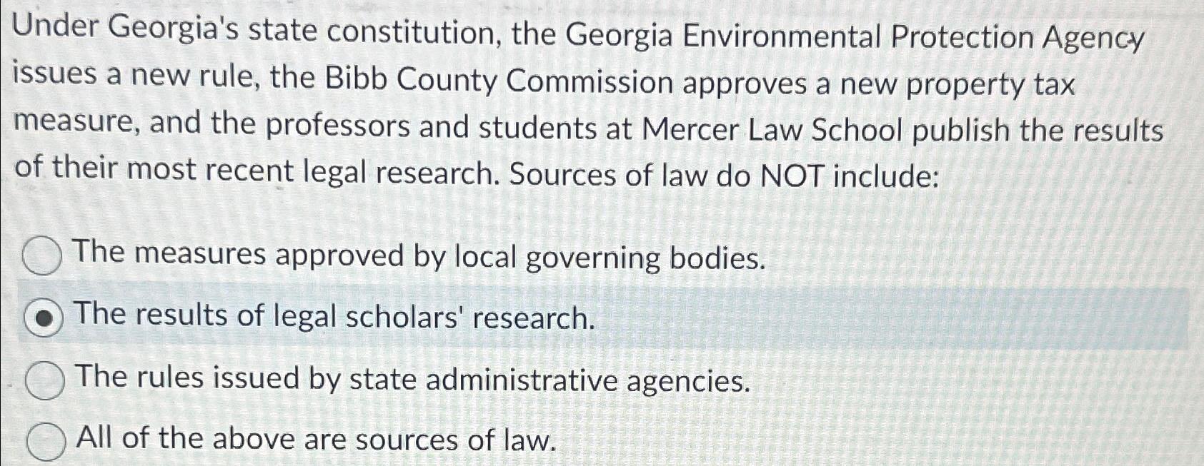 Solved Under Georgia's state constitution, the Georgia | Chegg.com