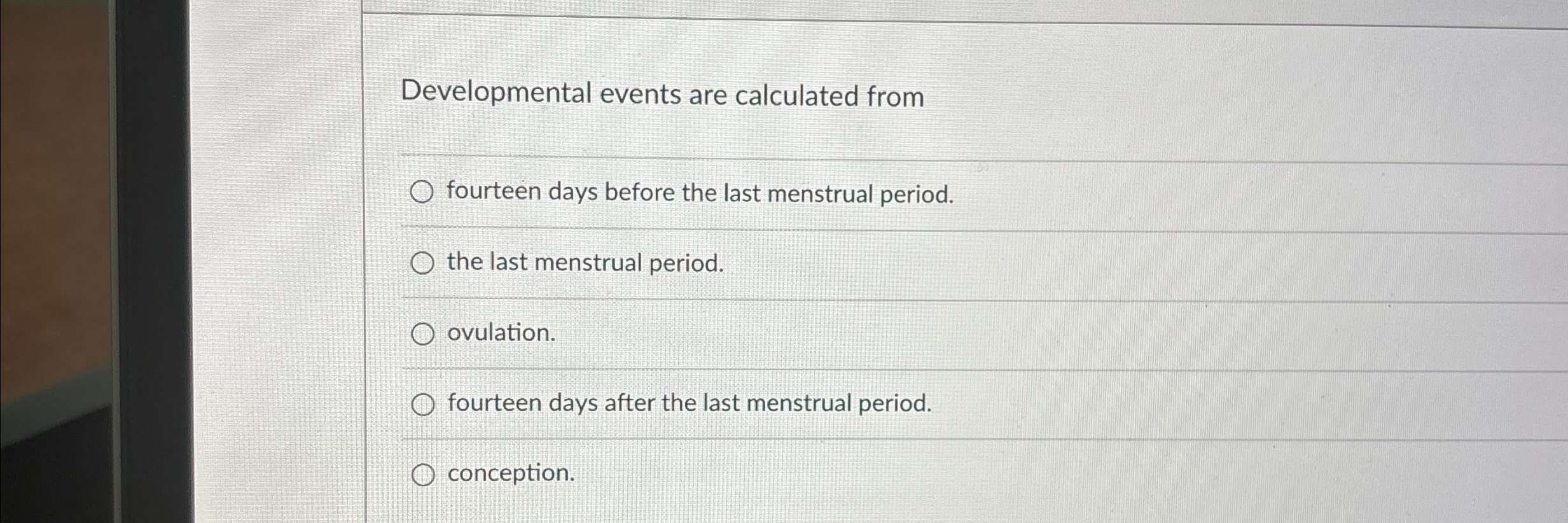 Solved Developmental events are calculated fromfourteen days | Chegg.com