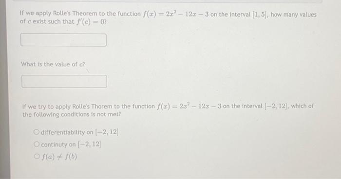 Solved If we apply Rolle's Theorem to the function f(x) = | Chegg.com