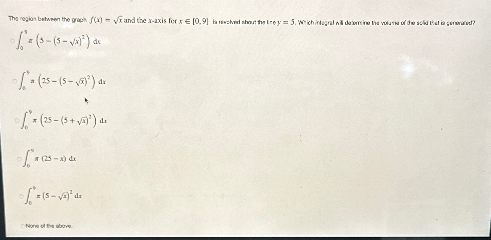 Solved The region between the graph f(x)=x2 ﻿and the x-axis | Chegg.com