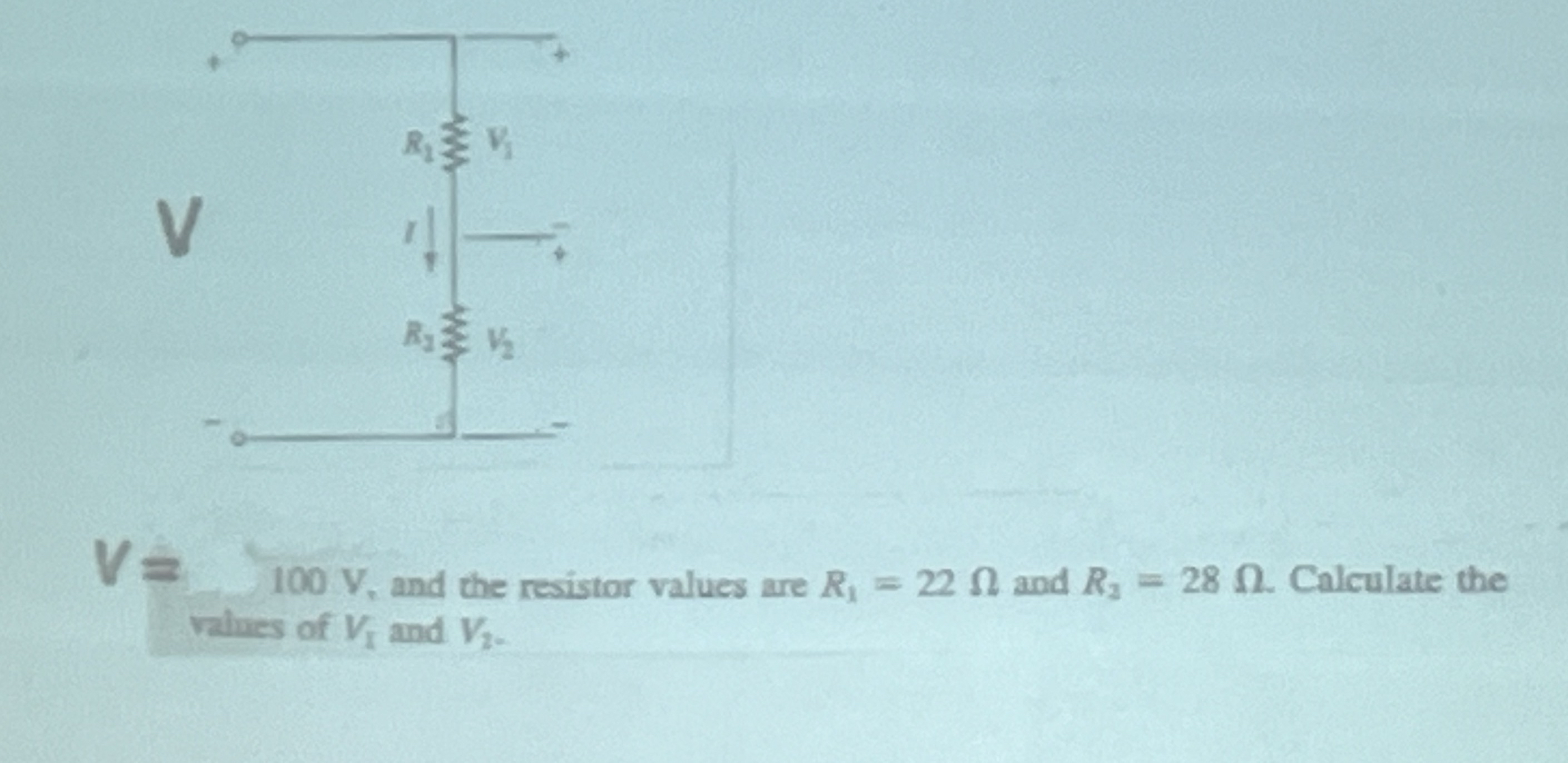 Solved 100 ﻿V , ﻿and the resistor values are R1=22Ω ﻿and | Chegg.com