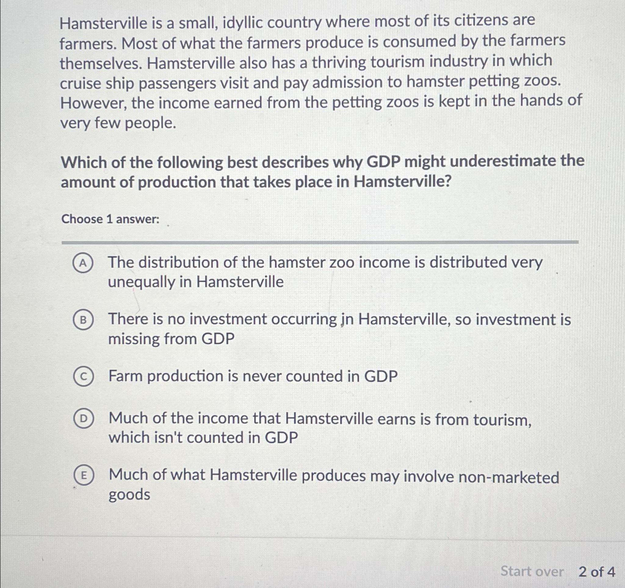 Solved Hamsterville is a small, idyllic country where most | Chegg.com