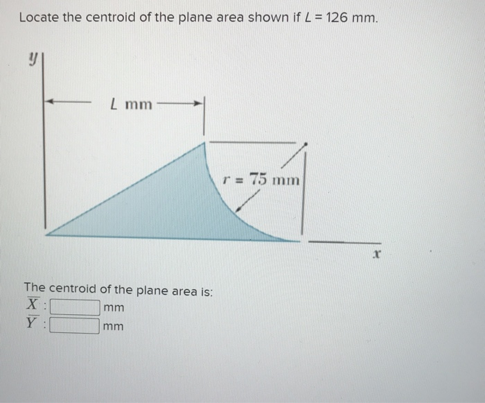 Solved Locate the centroid of the plane area shown if L = | Chegg.com