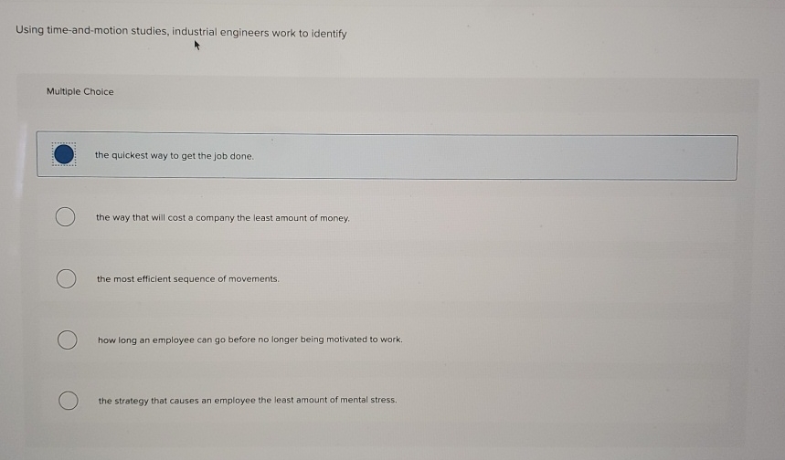 Solved Using time-and-motion studies, industrial engineers | Chegg.com