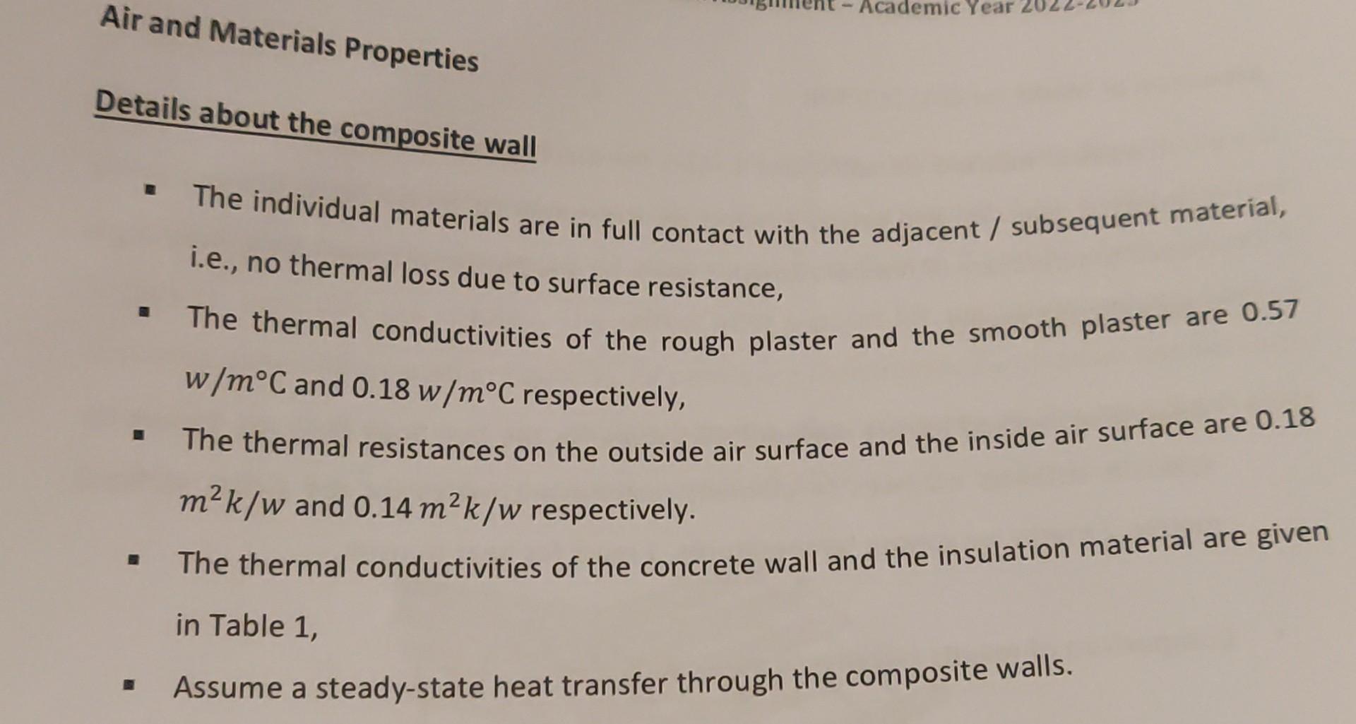 Question 1- Heat Transfer The composite wall | Chegg.com