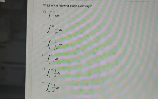 Solved Which of the following integrals | Chegg.com