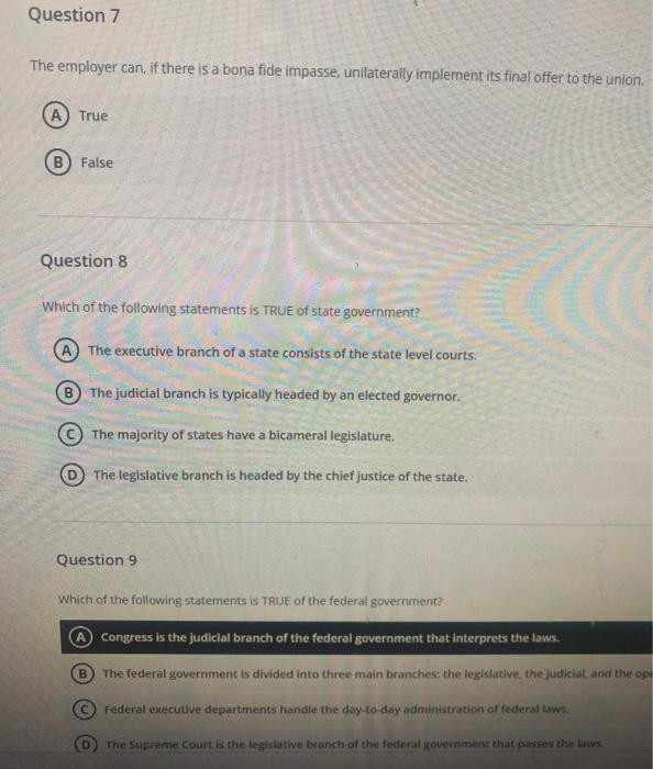 Solved Question 7 The employer can, if there is a bona fide | Chegg.com
