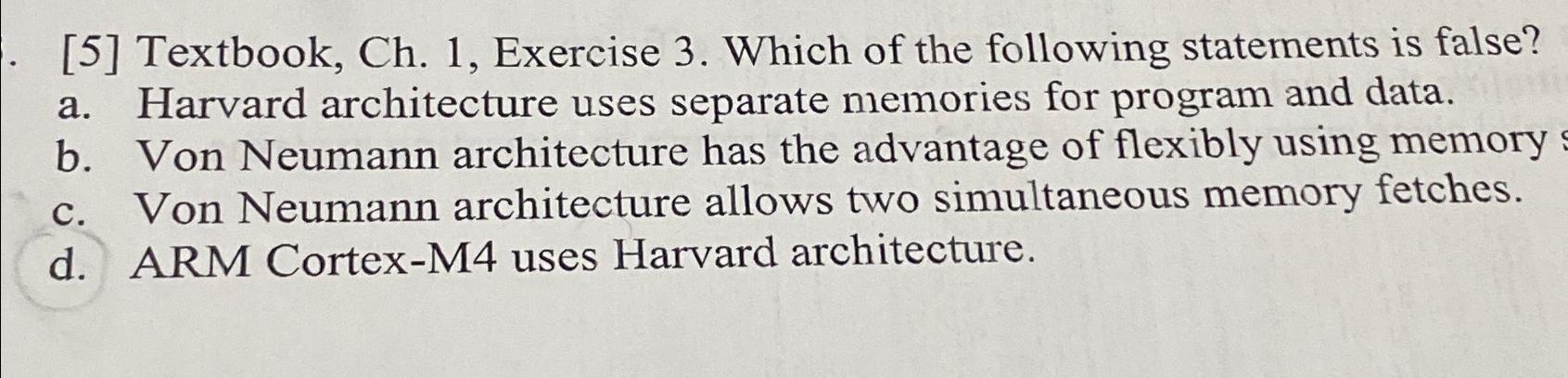 Solved [5] ﻿Textbook, Ch. 1, ﻿Exercise 3. ﻿Which of the | Chegg.com