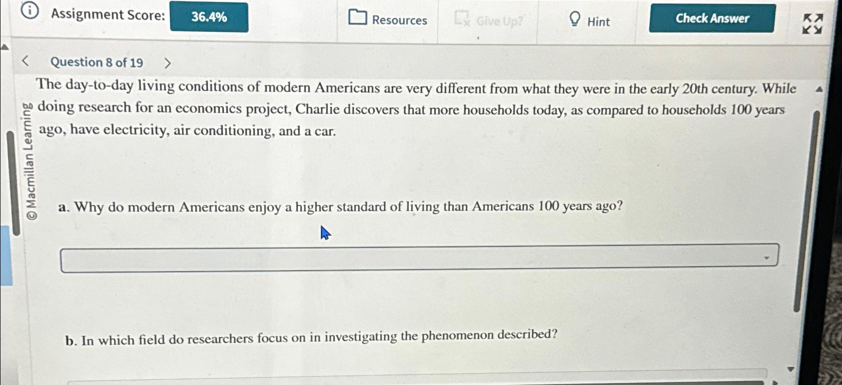 Solved (i) ﻿Assignment Score:ResourcesHintQuestion 8 ﻿of | Chegg.com
