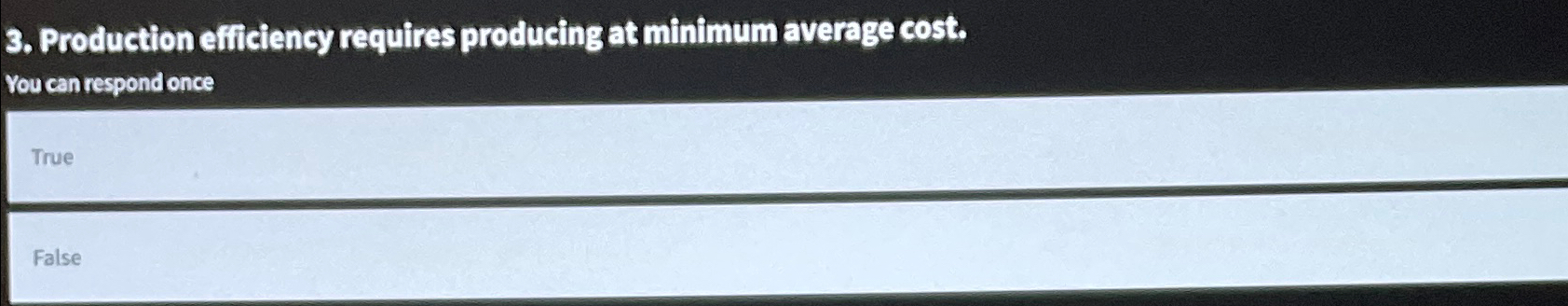 Solved Production efficiency requires producing at minimum | Chegg.com