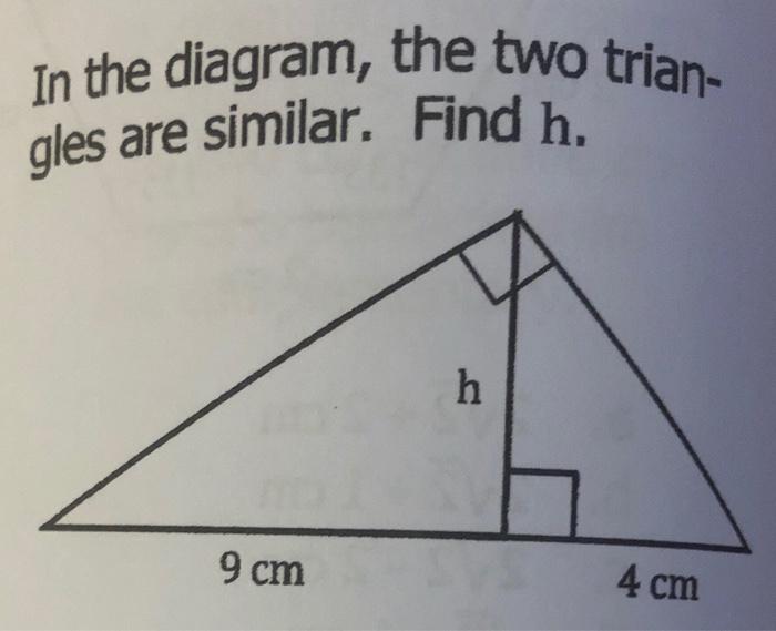 Solved In the diagram, the two trian- gles are similar. Find | Chegg.com