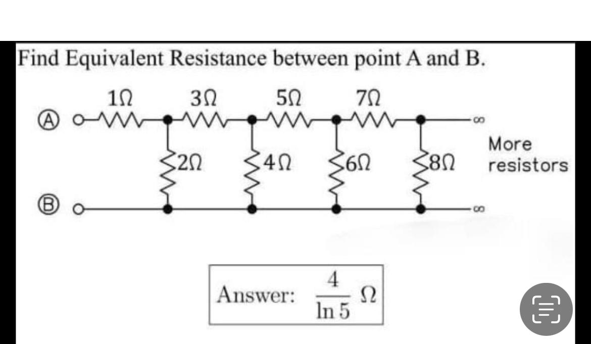 Find Equivalent Resistance between point A and | Chegg.com