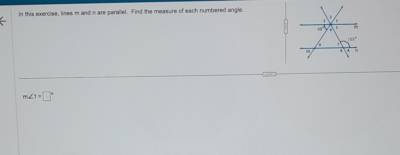 Solved In this exercise, lines m and n are parallel. Find | Chegg.com