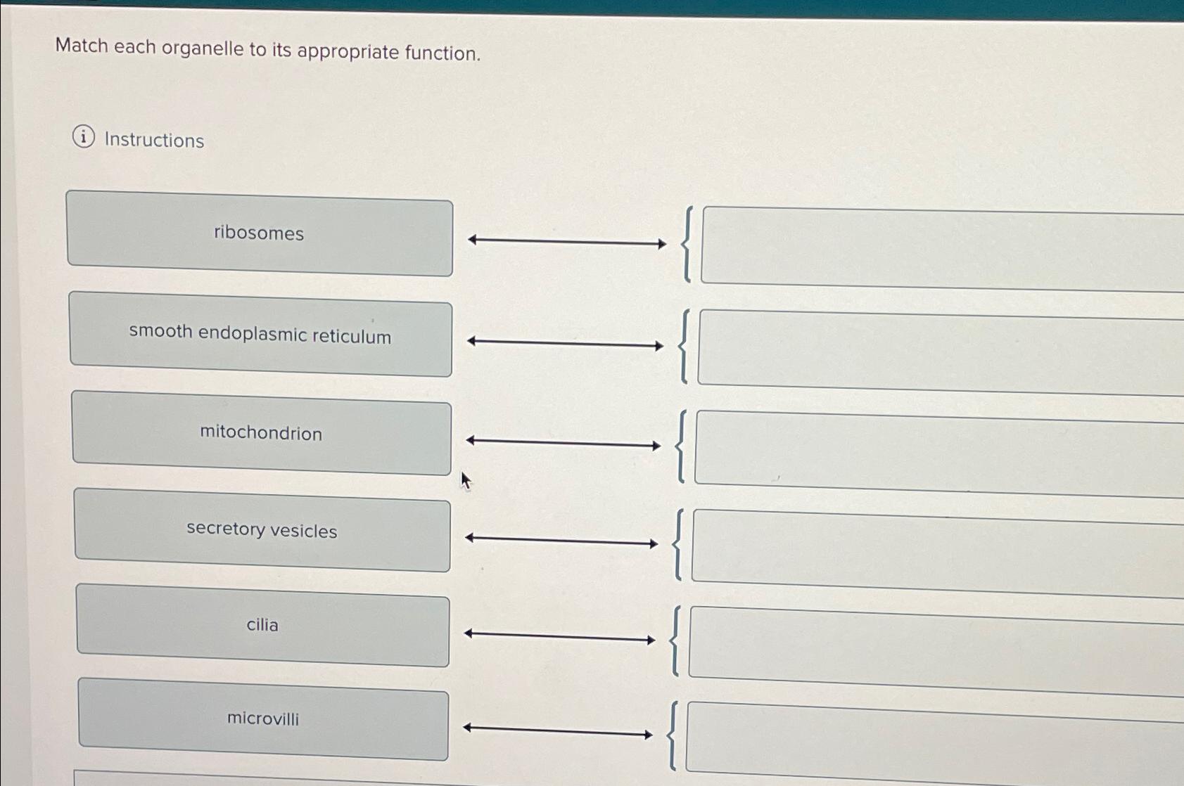 Solved Match each organelle to its appropriate function. | Chegg.com