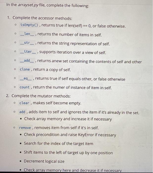 Solved I have completed most of the accessor and mutator | Chegg.com