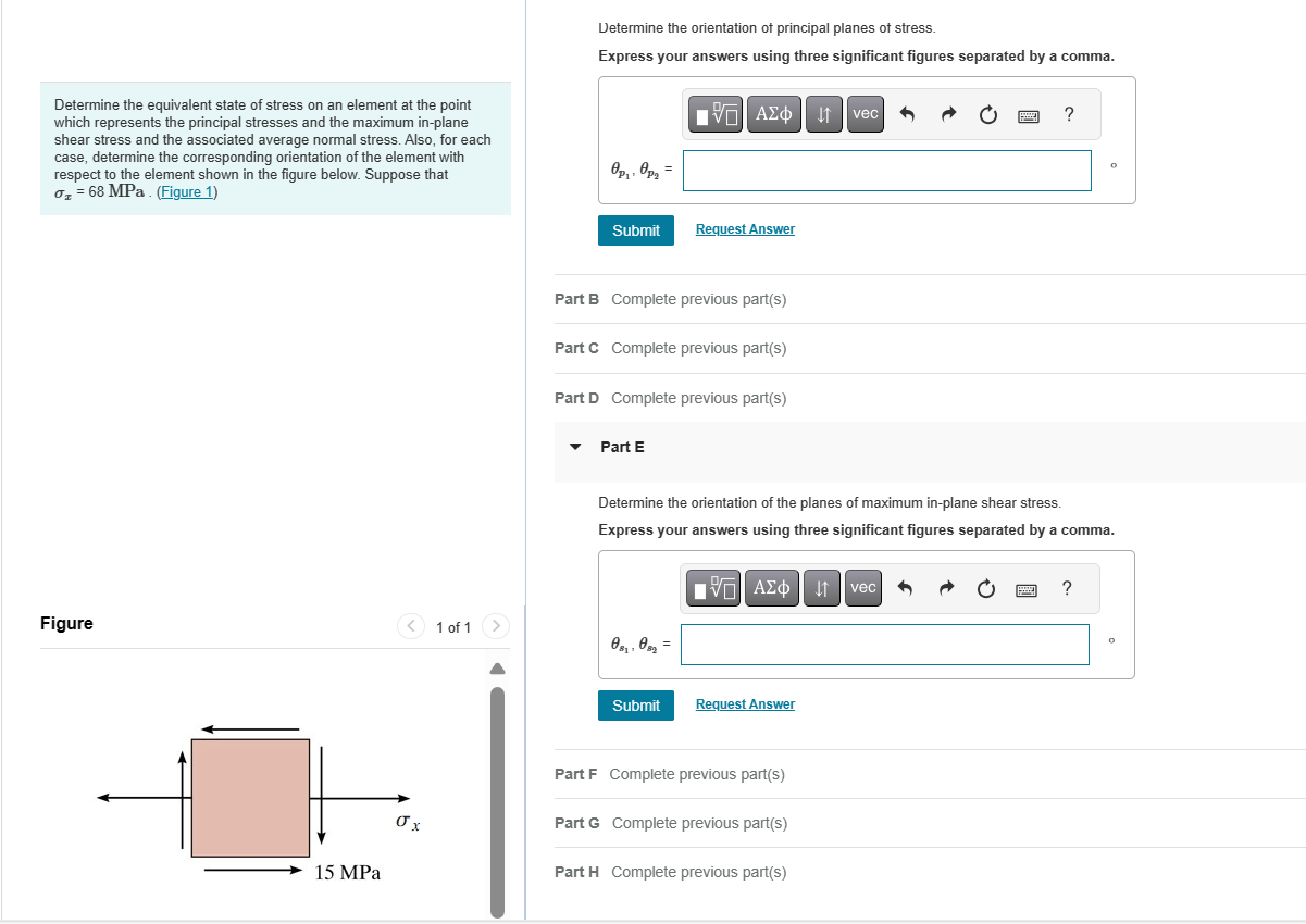 Solved Determine the orientation of principal planes of | Chegg.com