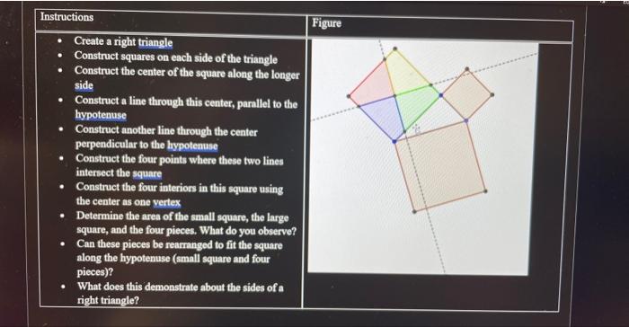 Solved Instructions - Create a right triangle - Construct | Chegg.com