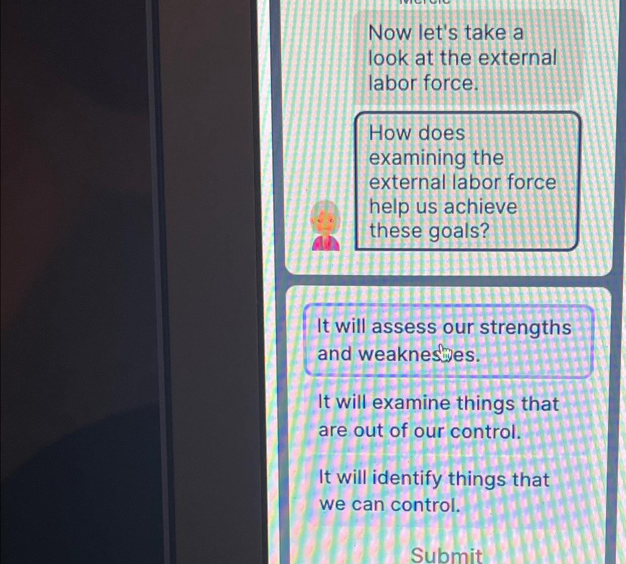 Solved Now let's take a look at the external labor force.How | Chegg.com