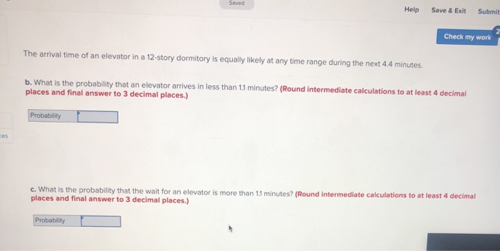 Solved Seved Help Save & Exit Submit Check my work The | Chegg.com