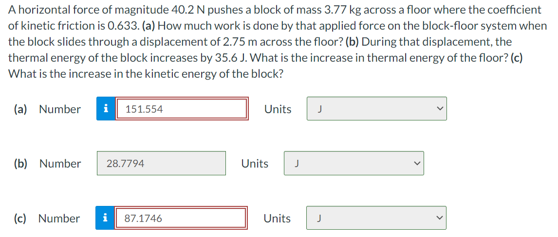 Solved A horizontal force of magnitude 40.2N ﻿pushes a block | Chegg.com