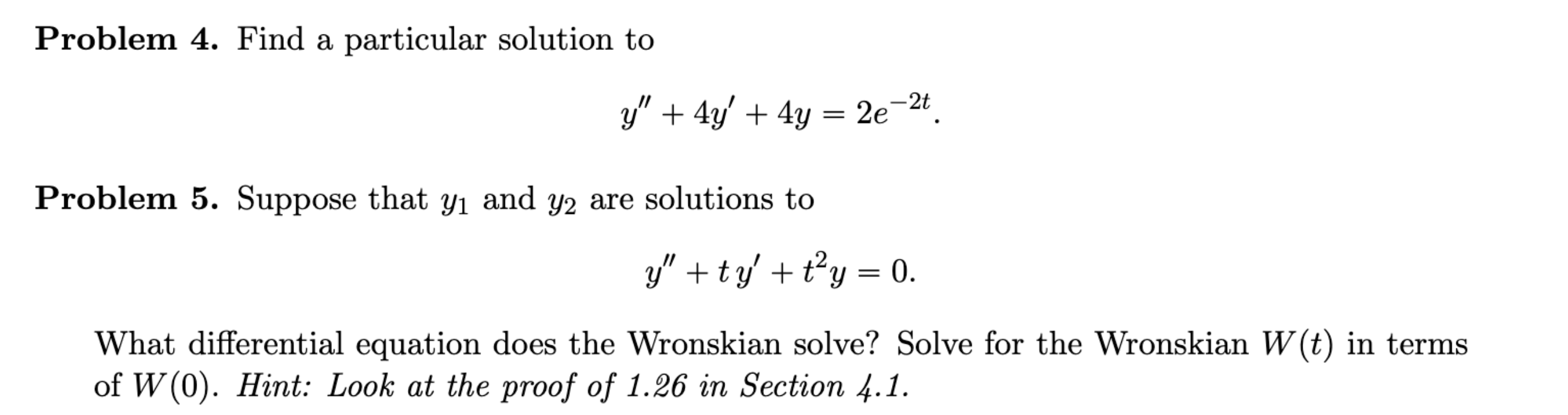 Problem 4. ﻿Find a particular solution | Chegg.com