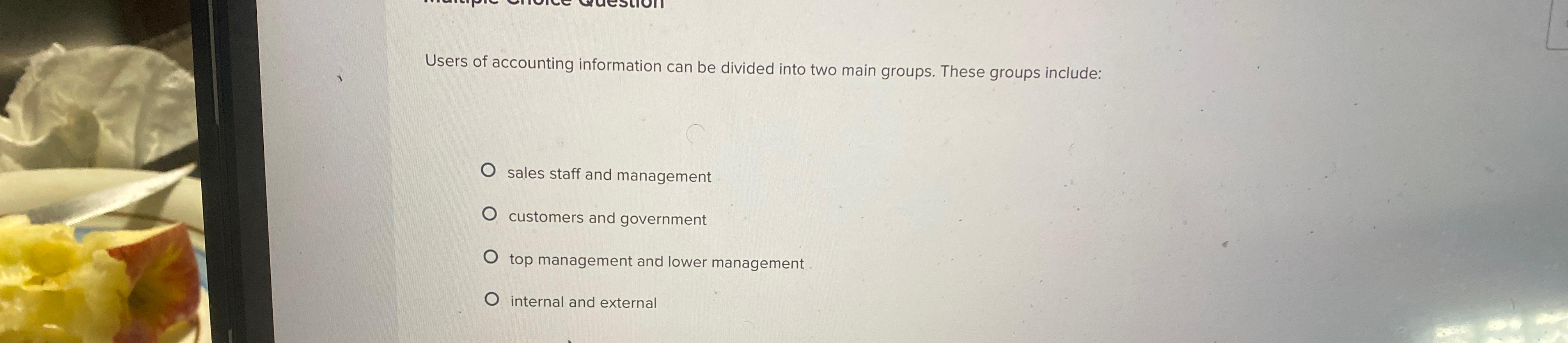Solved Users of accounting information can be divided into | Chegg.com
