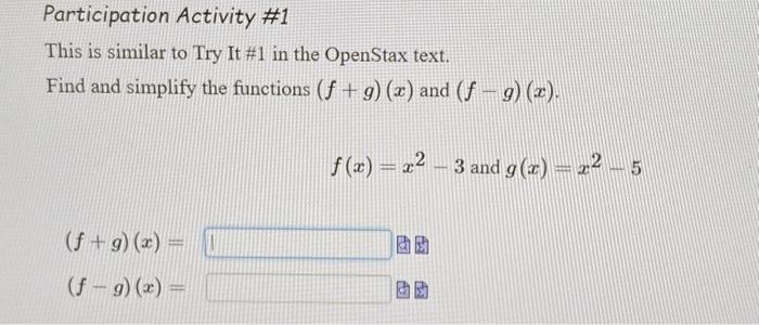 Solved Participation Activity #1 This is similar to Try It | Chegg.com