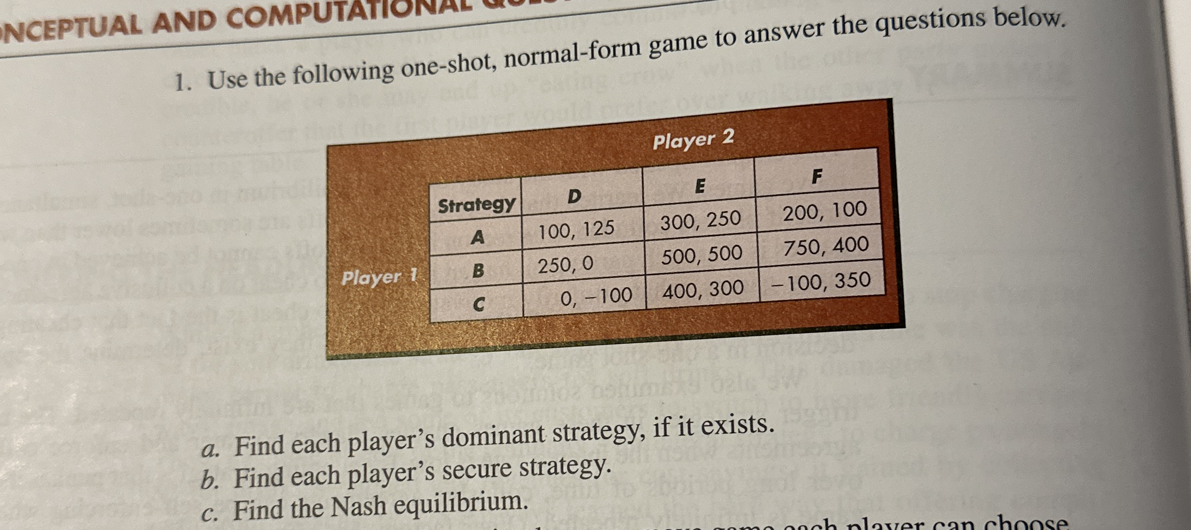 Solved NCEPTUAL ANDUse the following one-shot, normal-form | Chegg.com