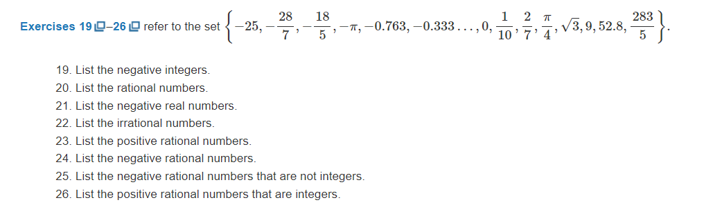 Solved Exercises 19 [-26 ﻿refer to the set | Chegg.com