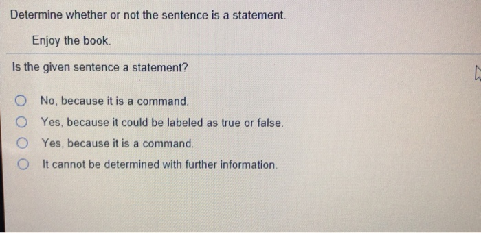 Solved Determine whether or not the sentence is a statement. | Chegg.com