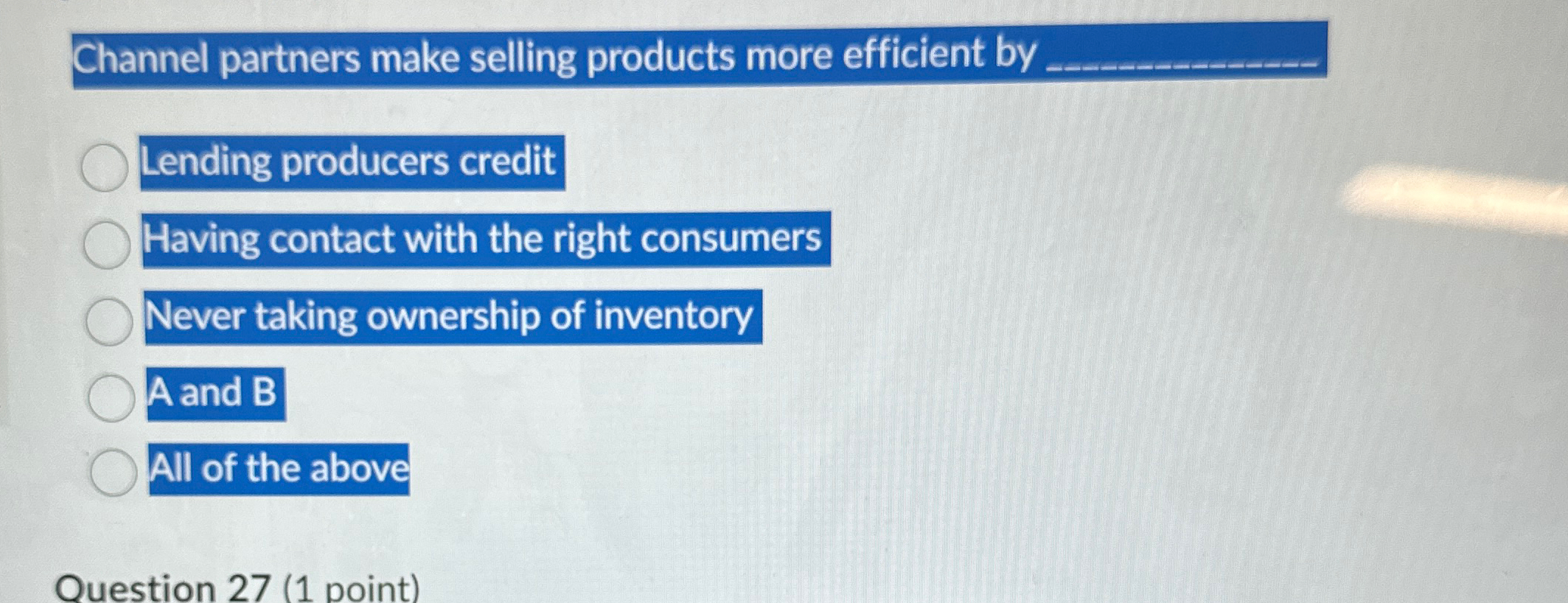 Solved Channel partners make selling products more efficient | Chegg.com