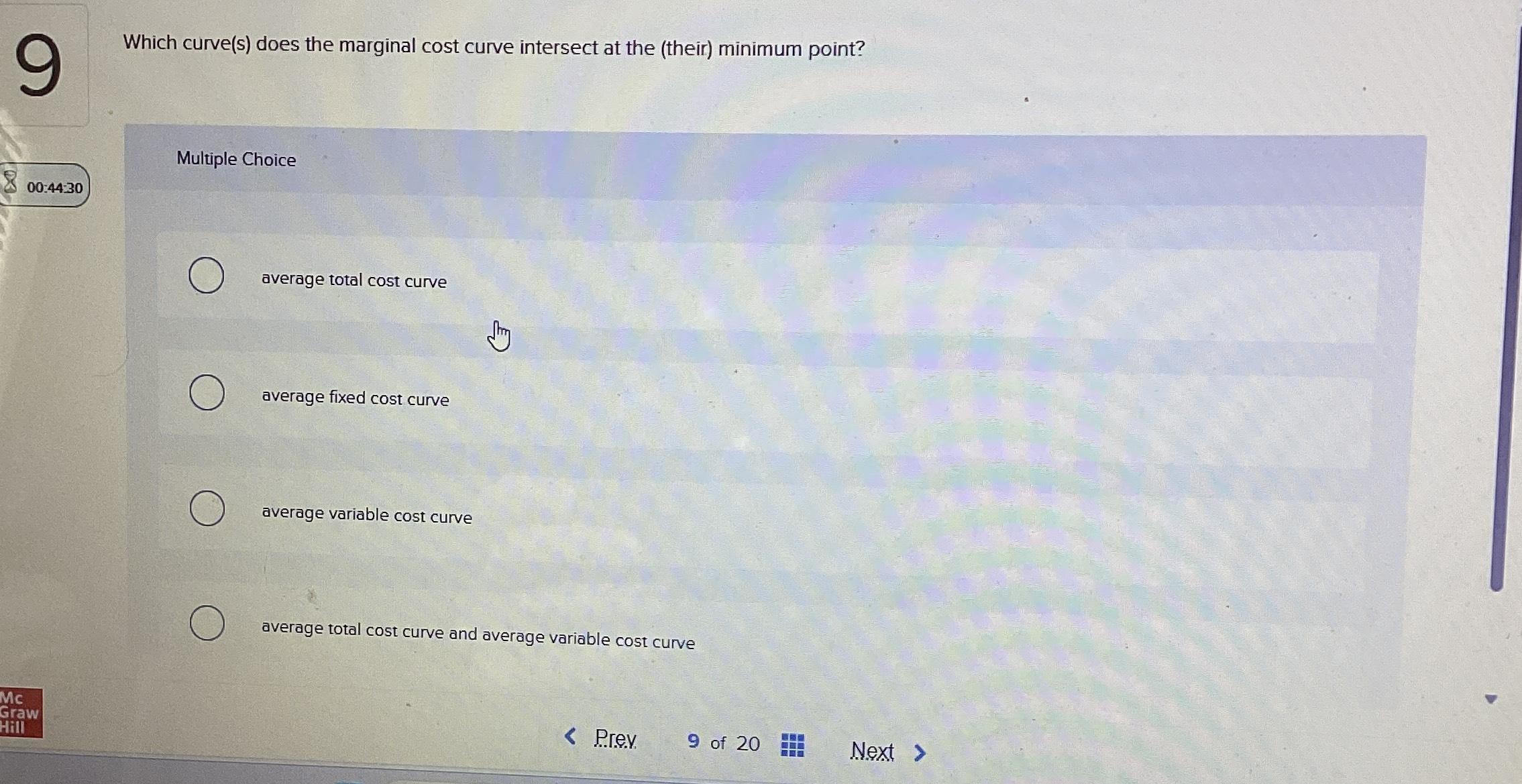 Solved Which curve(s) ﻿does the marginal cost curve | Chegg.com